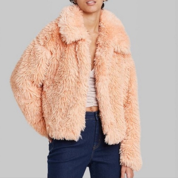 wild fable | Jackets & Coats | Wild Fable Cropped Open Front Fur Jacket ...